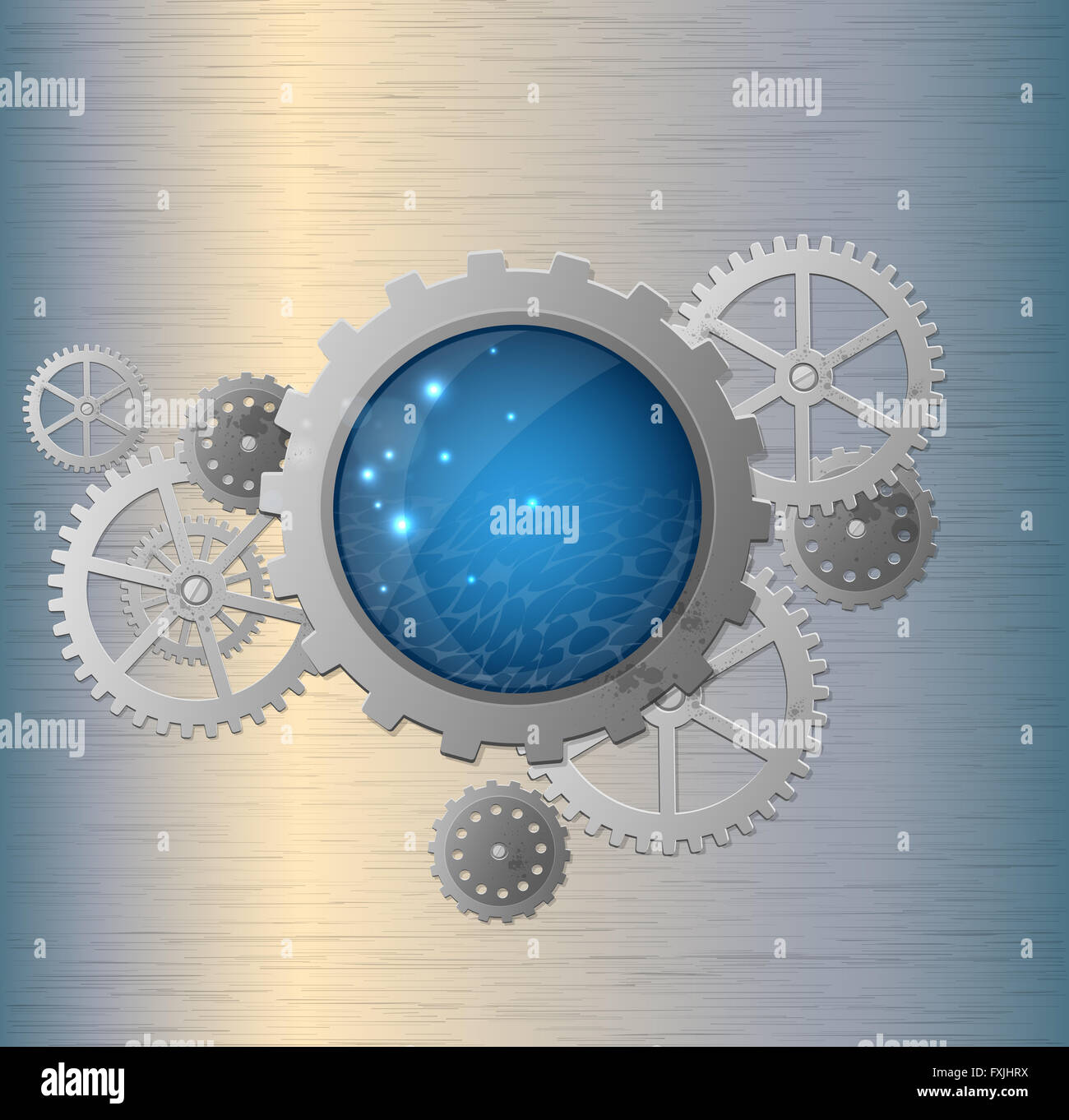 Abstract metallic industrial background with gears Stock Photo - Alamy