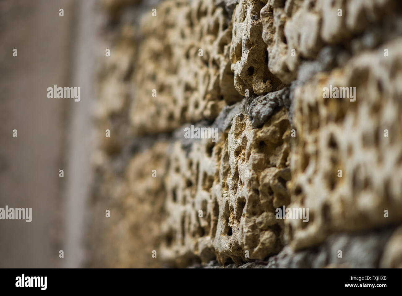 Stone wall close-up diagonal perspective Stock Photo - Alamy