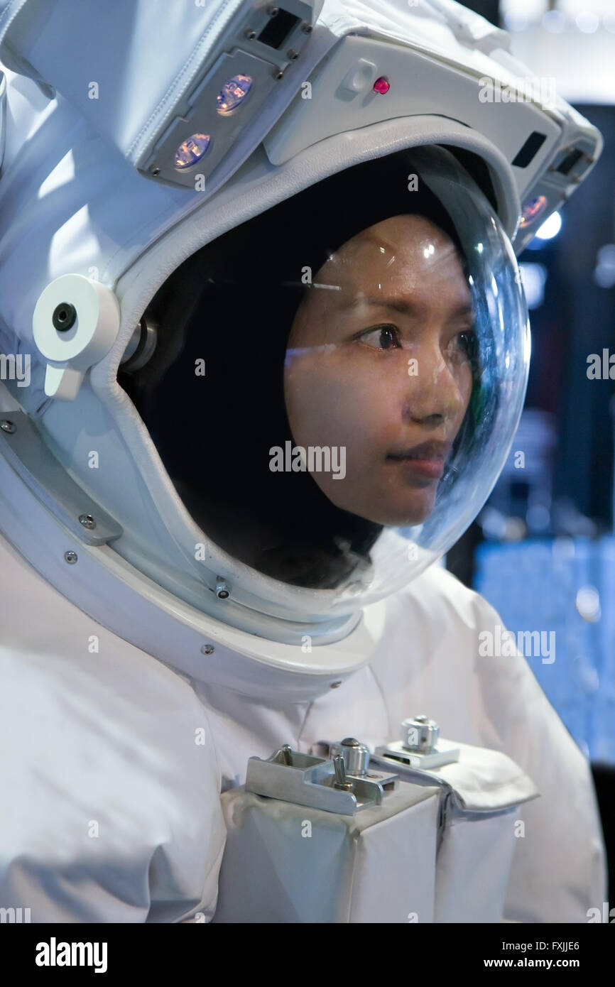 Women Wearing Astronaut Helmet