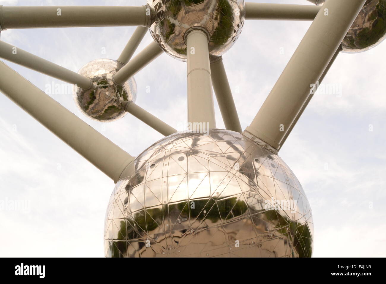 modern art architecture piece Atomium in Brussels, huge steel ...