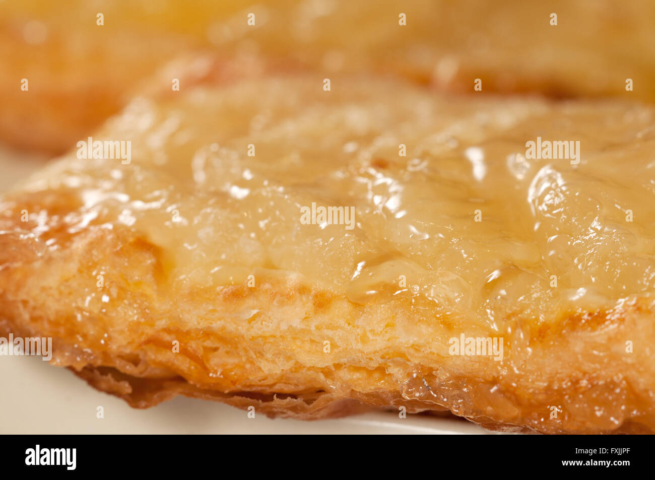 Flaky cake with pineapple, close up shot Stock Photo - Alamy