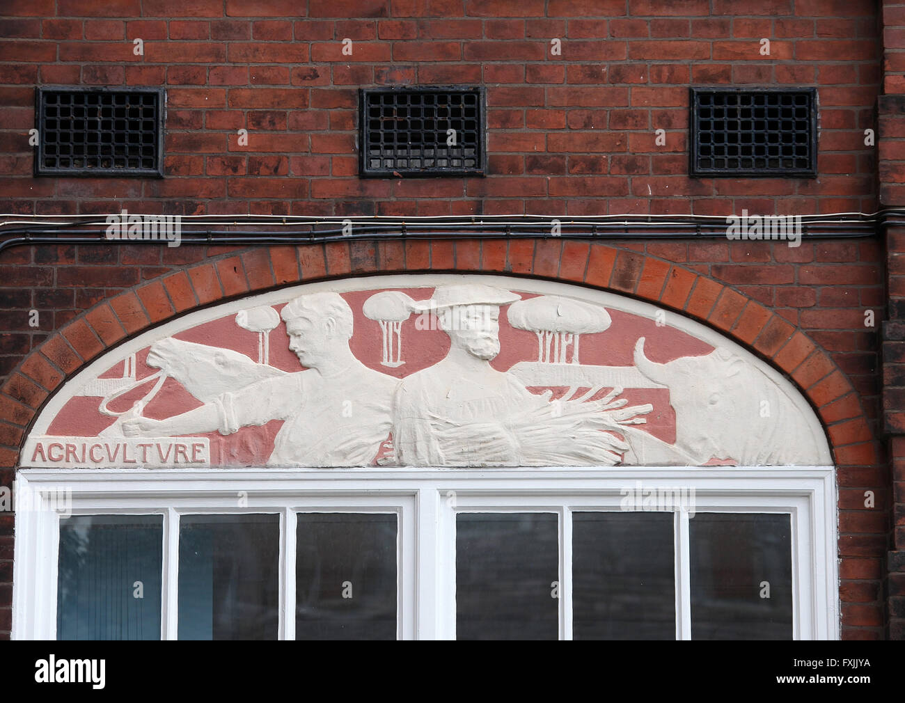 Relief plasterwork decoration on the south wing of the Nicholson ...