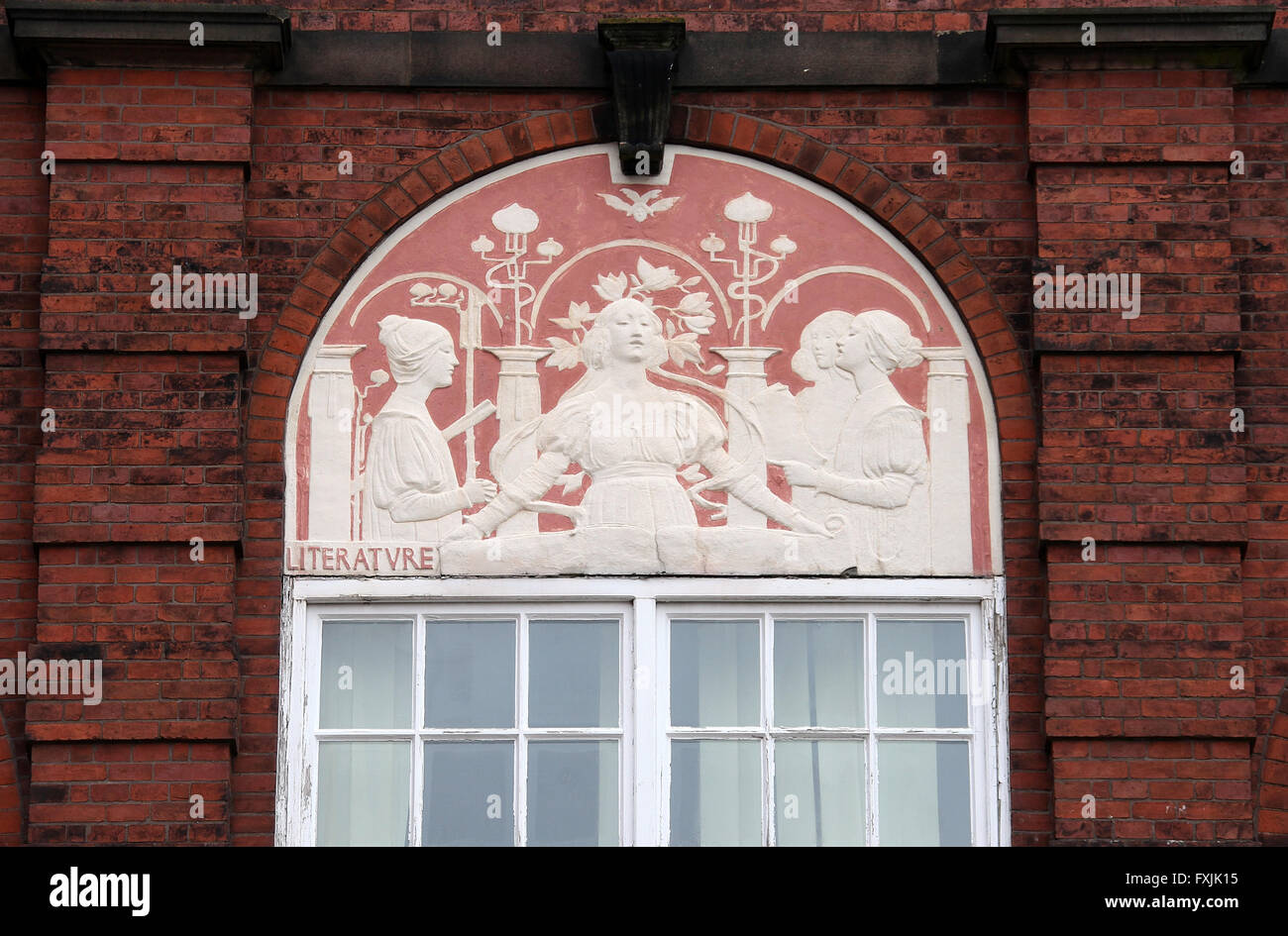 Relief plasterwork decoration on the south wing of the Nicholson ...