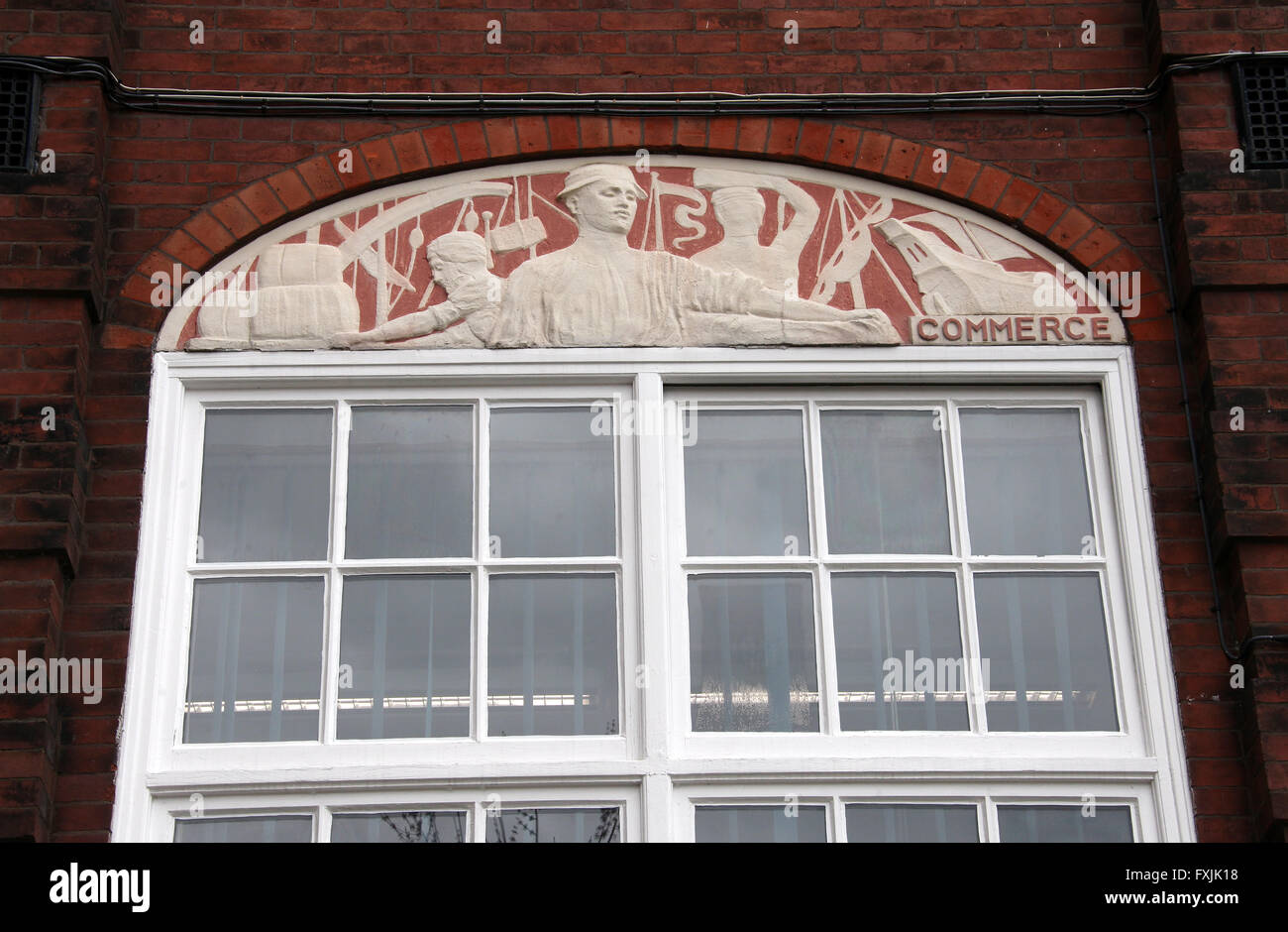 Relief plasterwork decoration on the south wing of the Nicholson ...