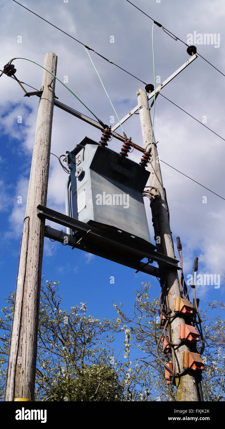 A transformer box on the edge of a field near Stansted, Essex, UK Stock ...