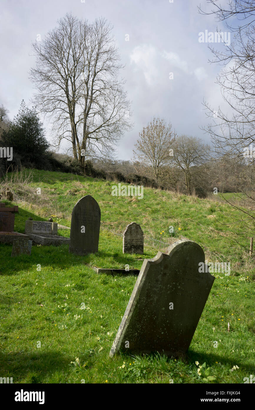 Cemetery outside St. Catherine church near Bath in Somerset, England ...