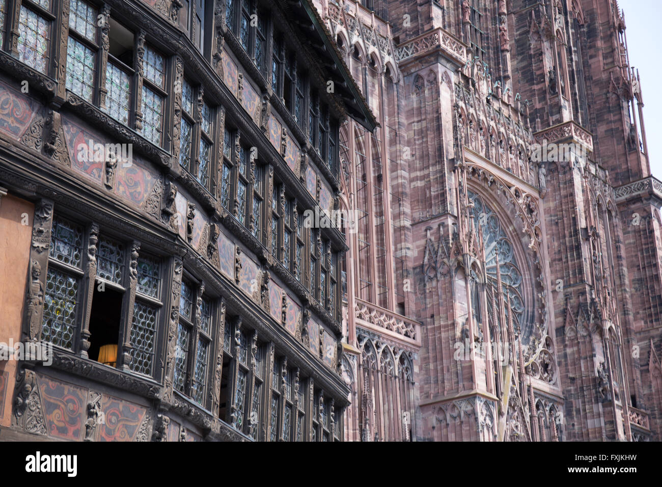 Side view on Strasbourg Cathedral is a Roman Catholic cathedral, Alsace ...