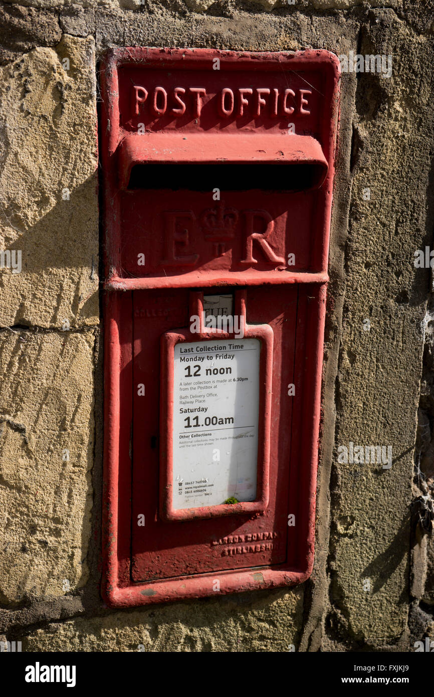 Traditional post box in a village in Somerset, England, UK Stock Photo ...