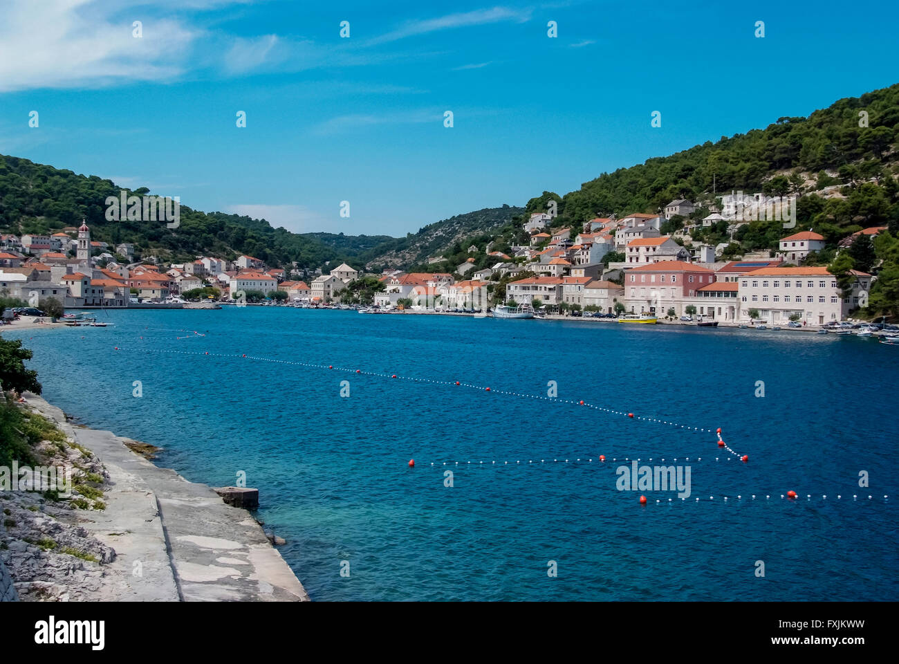 Town Pucisca at Brac island in Croatia Stock Photo - Alamy