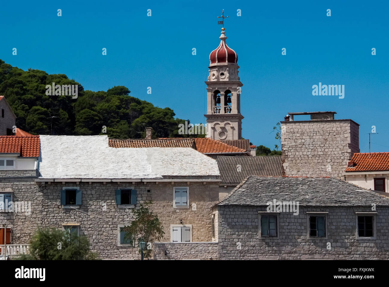 Town Pucisca at Brac island in Croatia Stock Photo - Alamy