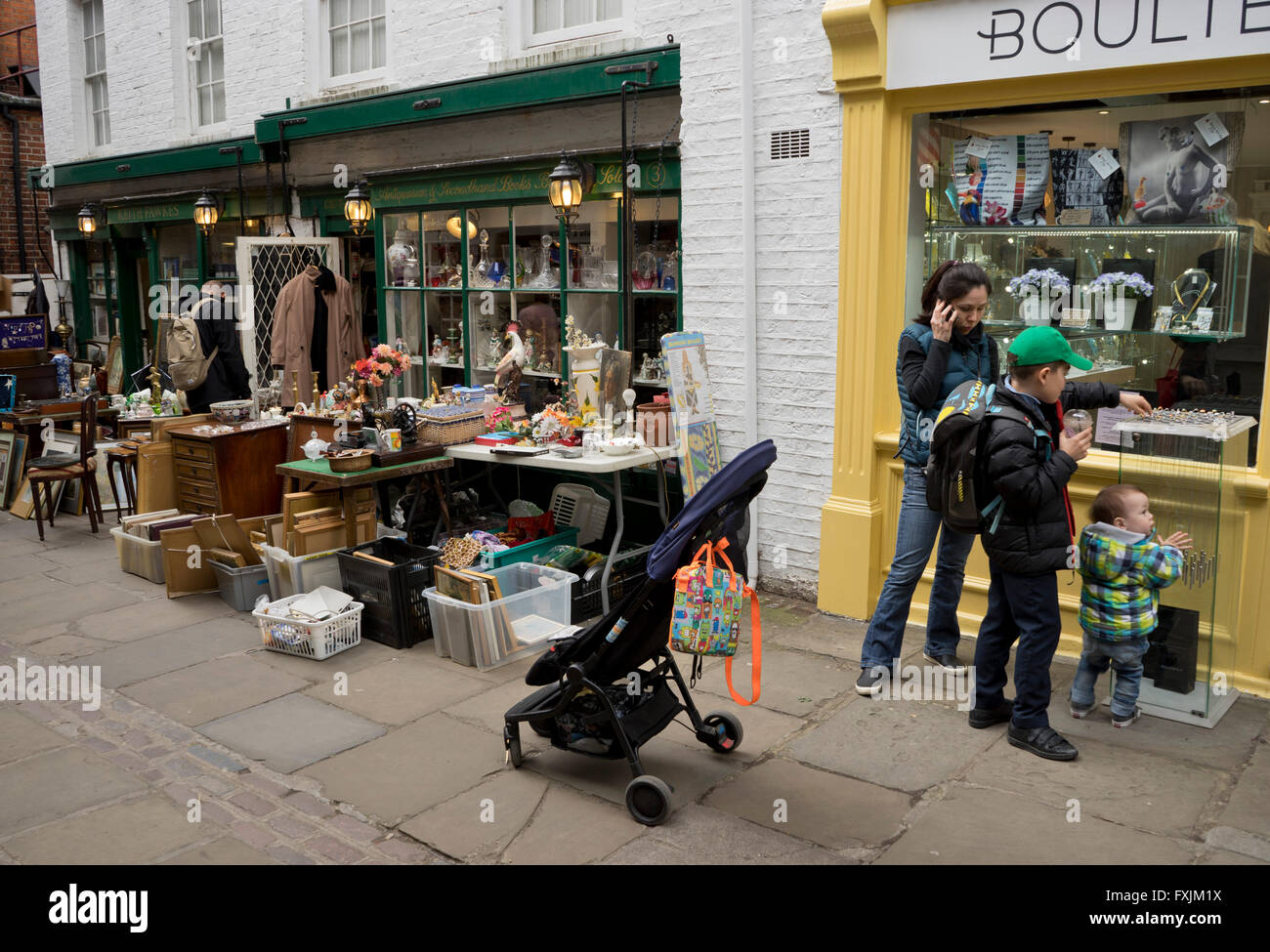People visit shops at Hampstead Village. London, England, UK Stock ...