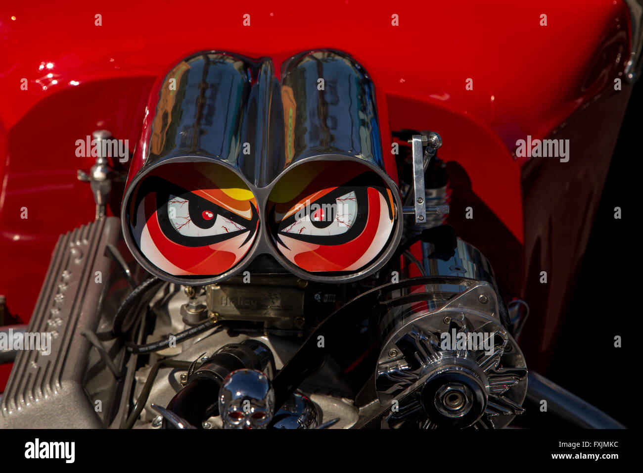 Detail of hot rod engine Stock Photo - Alamy
