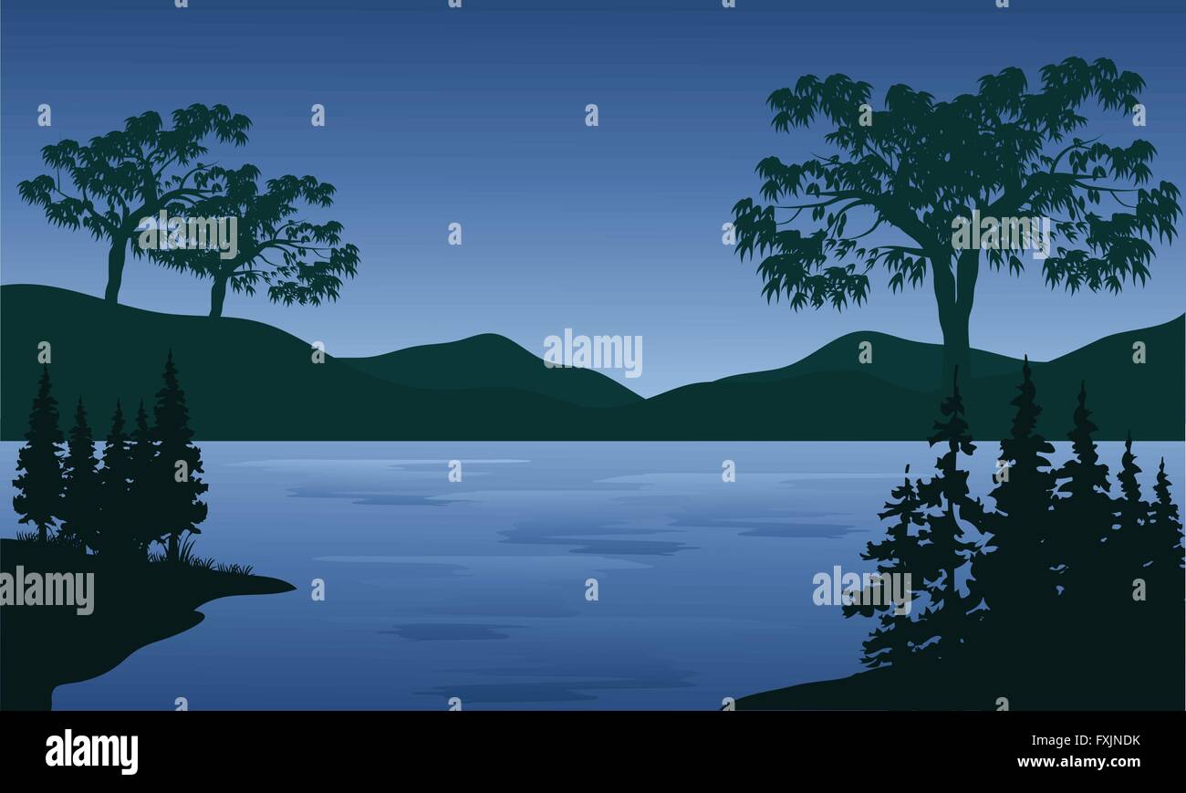 River landscape mountains near Stock Vector Images - Alamy