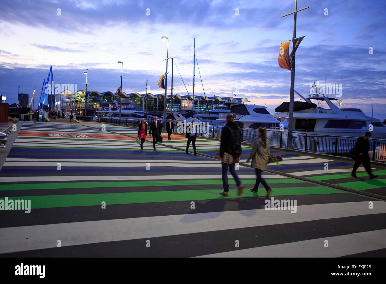 Looking across the harbour towards Auckland from the Wynyard Quarter ...
