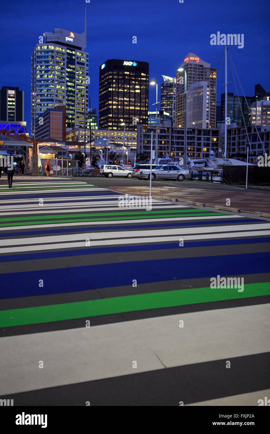 Looking across the harbour towards Auckland from the Wynyard Quarter ...