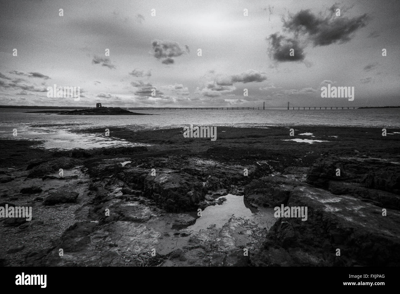 Second Severn crossing from Beachley Point Stock Photo - Alamy