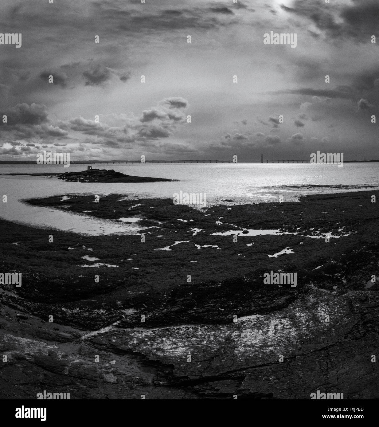 Second Severn crossing from Beachley Point Stock Photo - Alamy