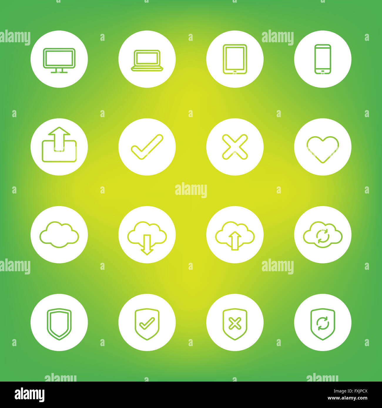 [JPEG] line web icon set on white circle for web design, UI ...