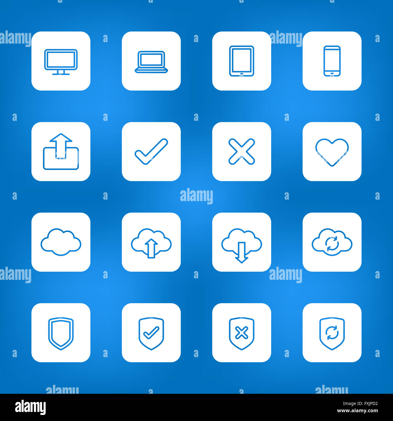 [JPEG] line web icon set on white rounded rectangle for web design, UI, infographic and mobile ...