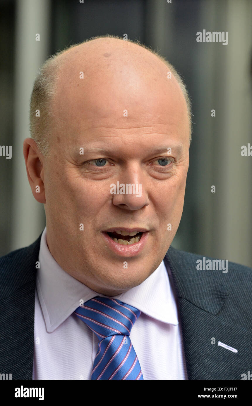 London, UK, 17 April 2016, Chris Grayling Conservative MP appears on ...