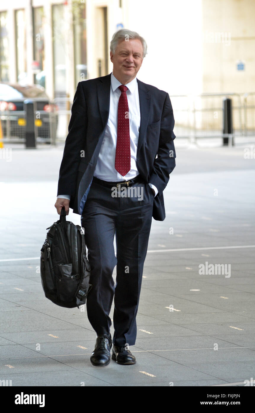 London, UK, 17 April 2016, David Davis Conservative MP appears on the ...
