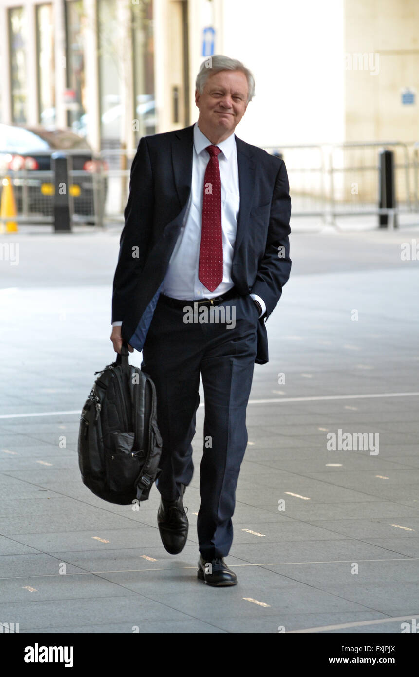 London, UK, 17 April 2016, David Davis Conservative MP appears on the ...