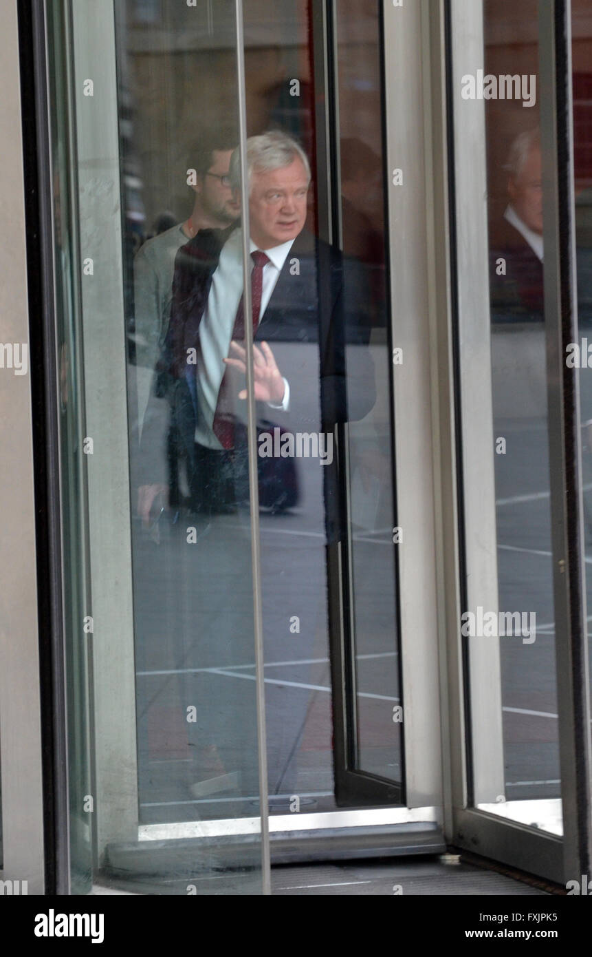 London, UK, 17 April 2016, David Davis Conservative MP appears on the ...