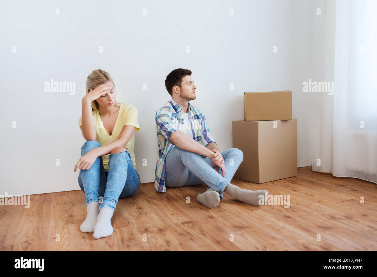 unhappy couple having argument at home Stock Photo - Alamy