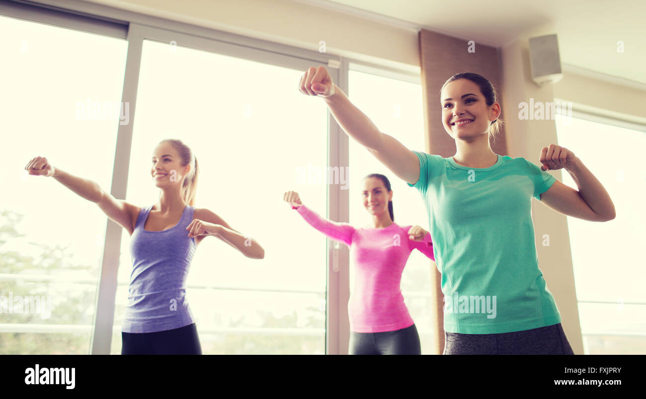 group of happy women working out in gym Stock Photo - Alamy