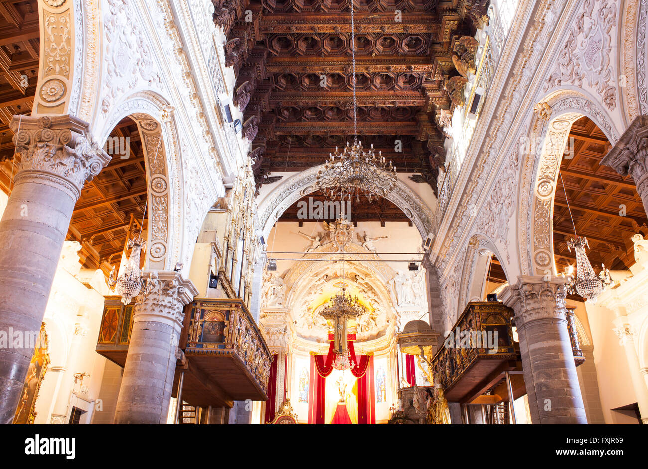 Interior of the Enna cathedral - Duomo di Enna Stock Photo - Alamy