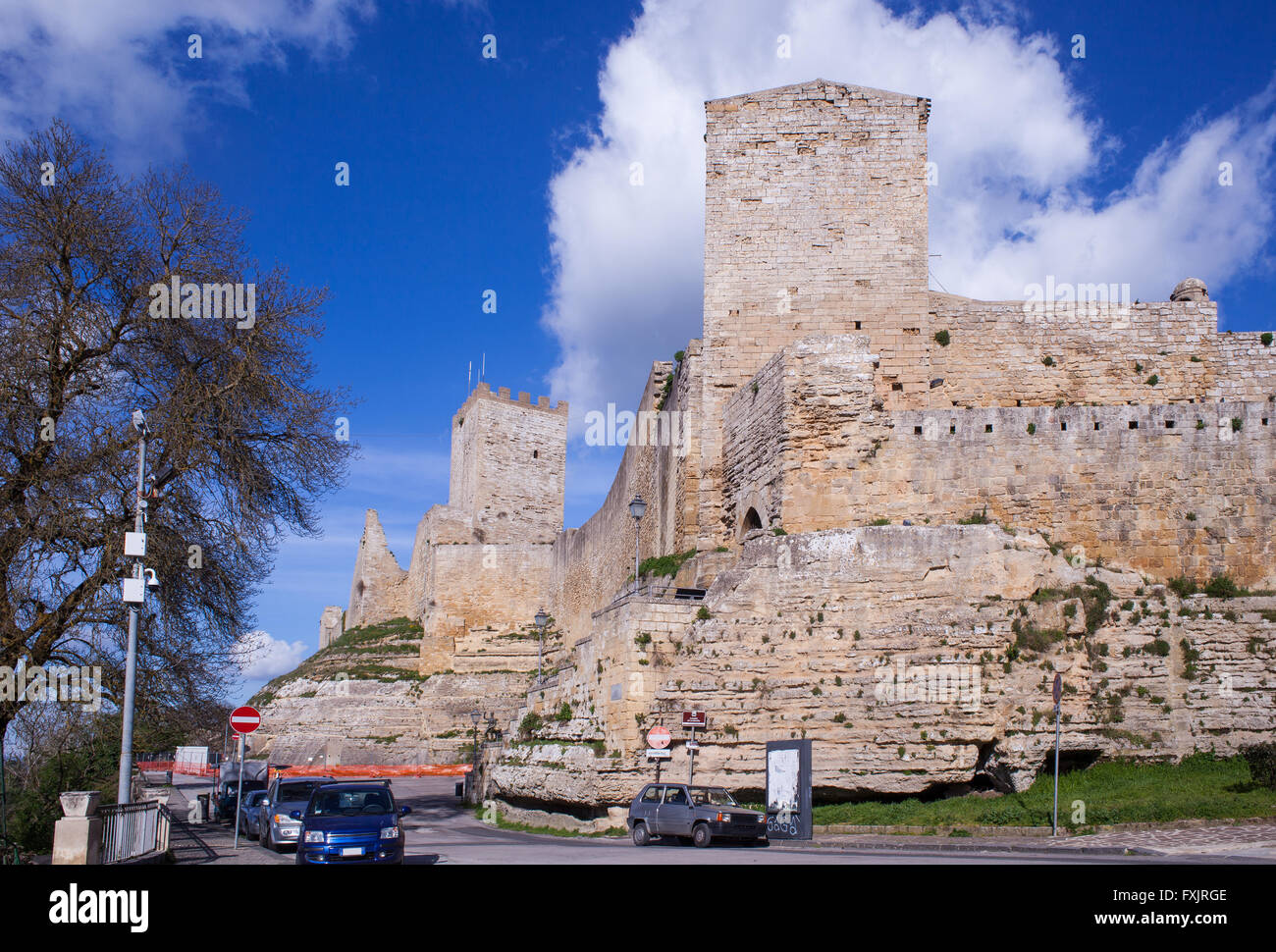 View of the Castello di Lombardia - Lombardy Castle, Enna Stock Photo ...