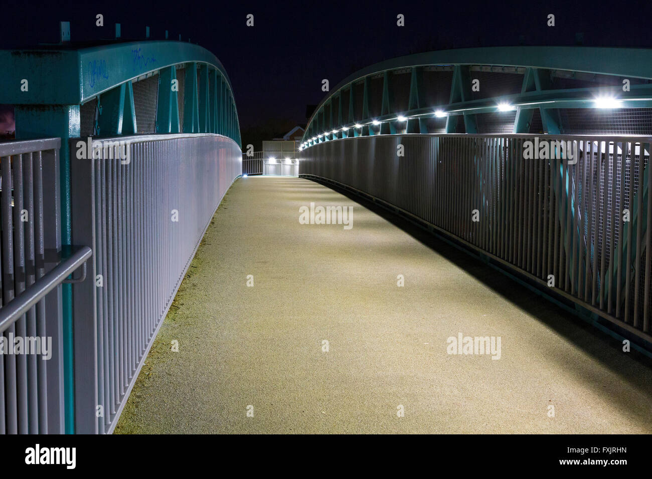 footbridge walkway at night Stock Photo - Alamy