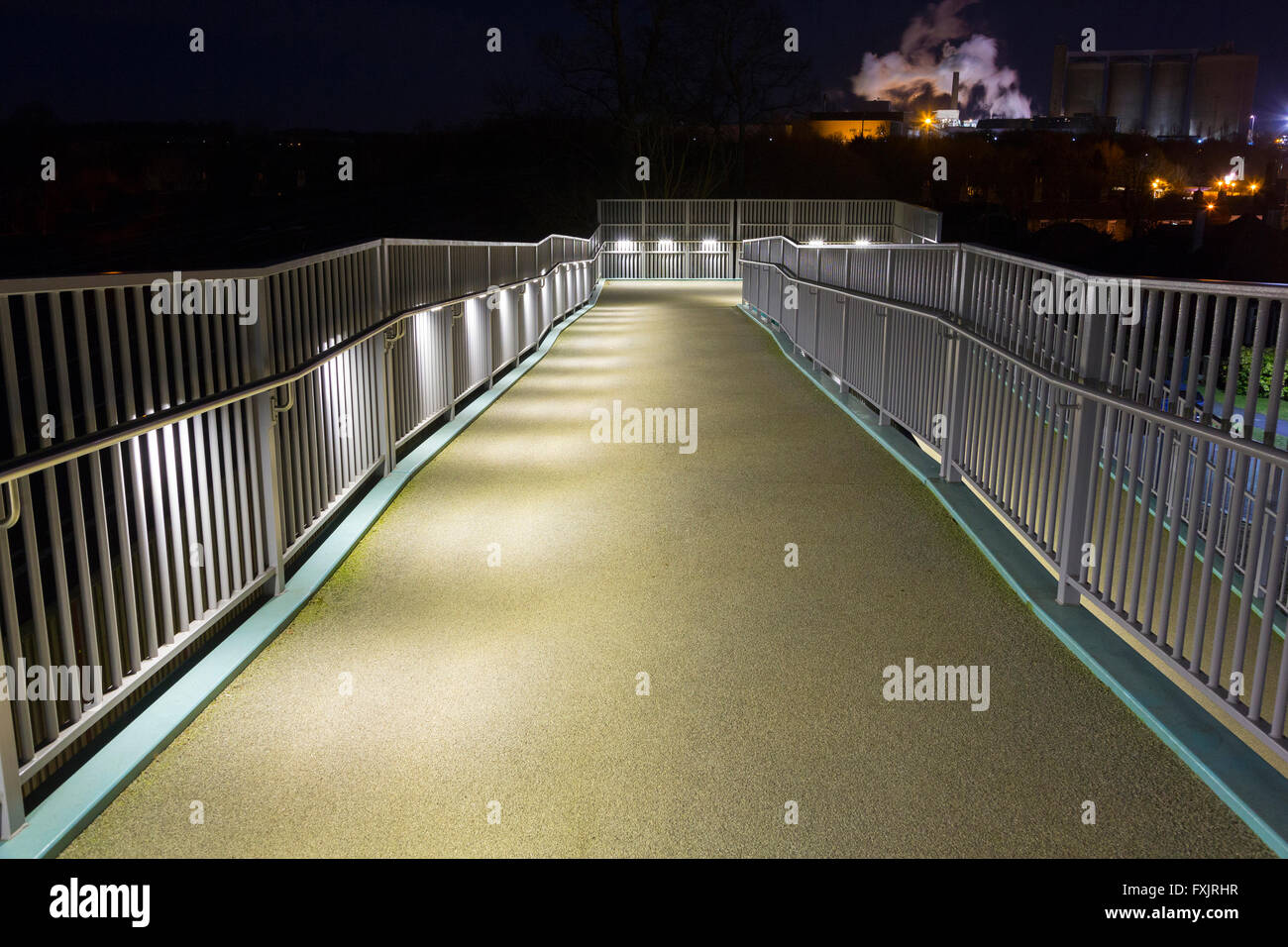 footbridge walkway at night Stock Photo - Alamy