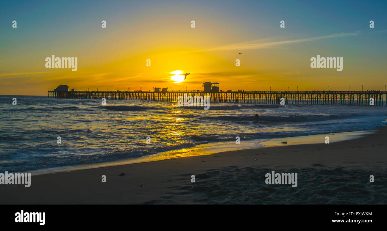 Sunset, Oceanside Pier, California Stock Photo - Alamy