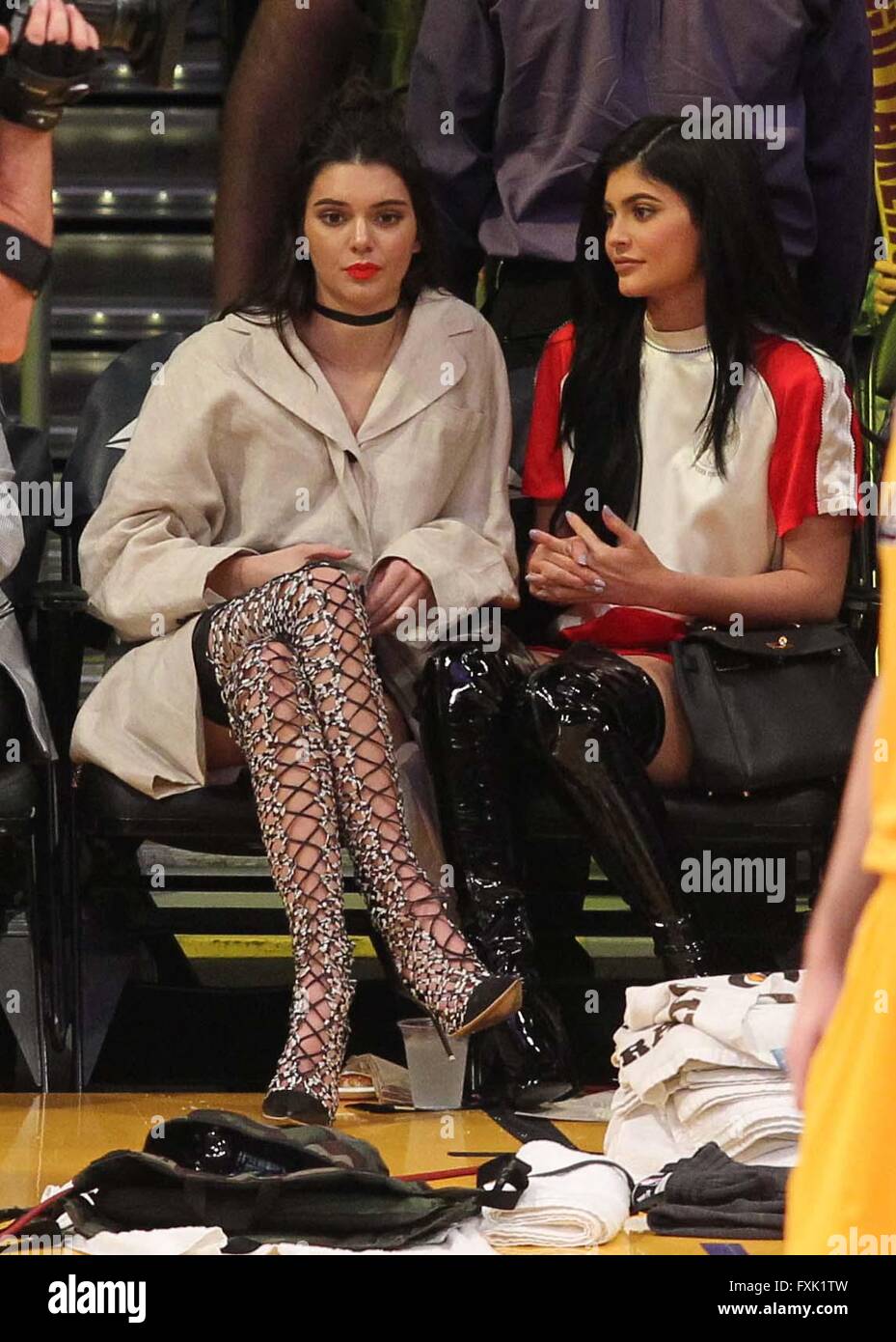 Celebrities at the Los Angeles Lakers game. The Sacramento Kings ...