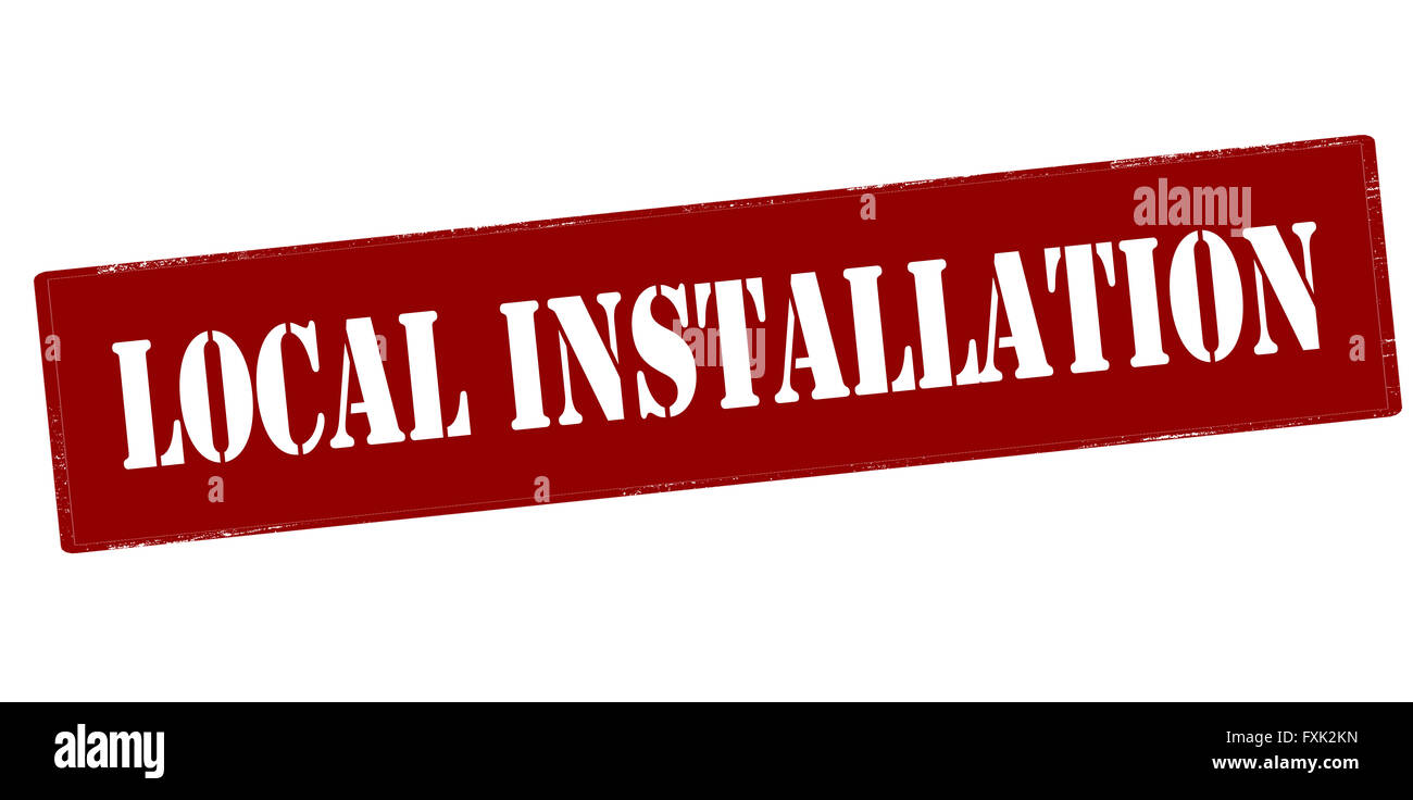 Rubber stamp with text local installation inside, vector illustration ...