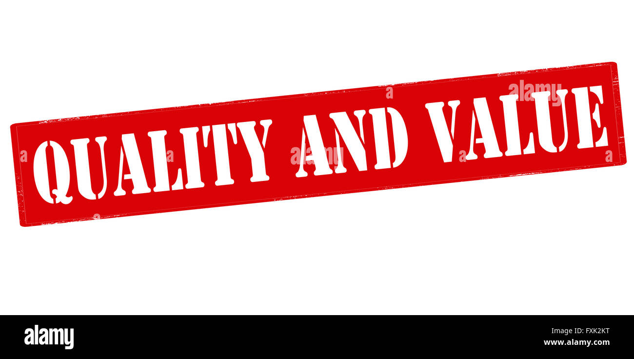 Rubber stamp with text quality and value inside, vector illustration ...