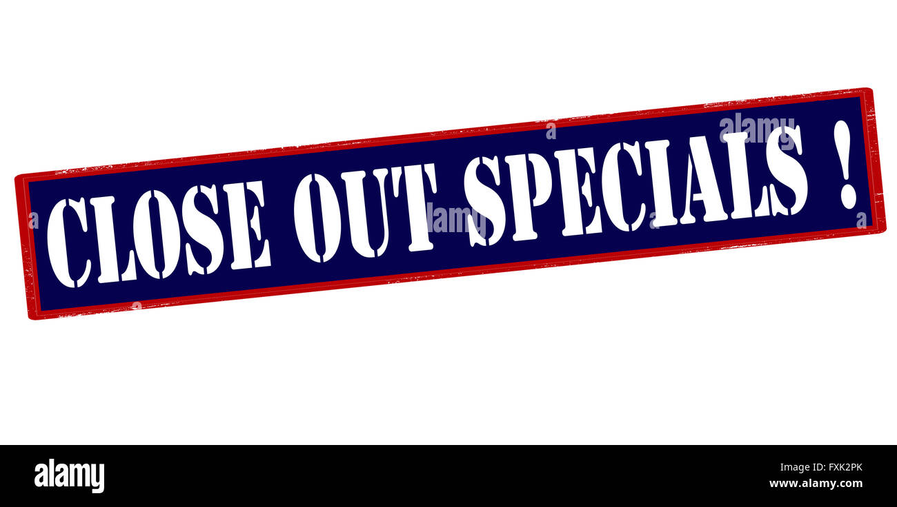 Rubber stamp with text close out specials inside, vector illustration ...