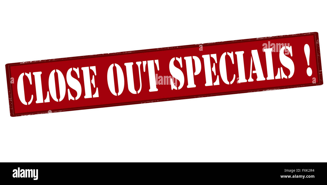 Rubber stamp with text close out specials inside, vector illustration ...