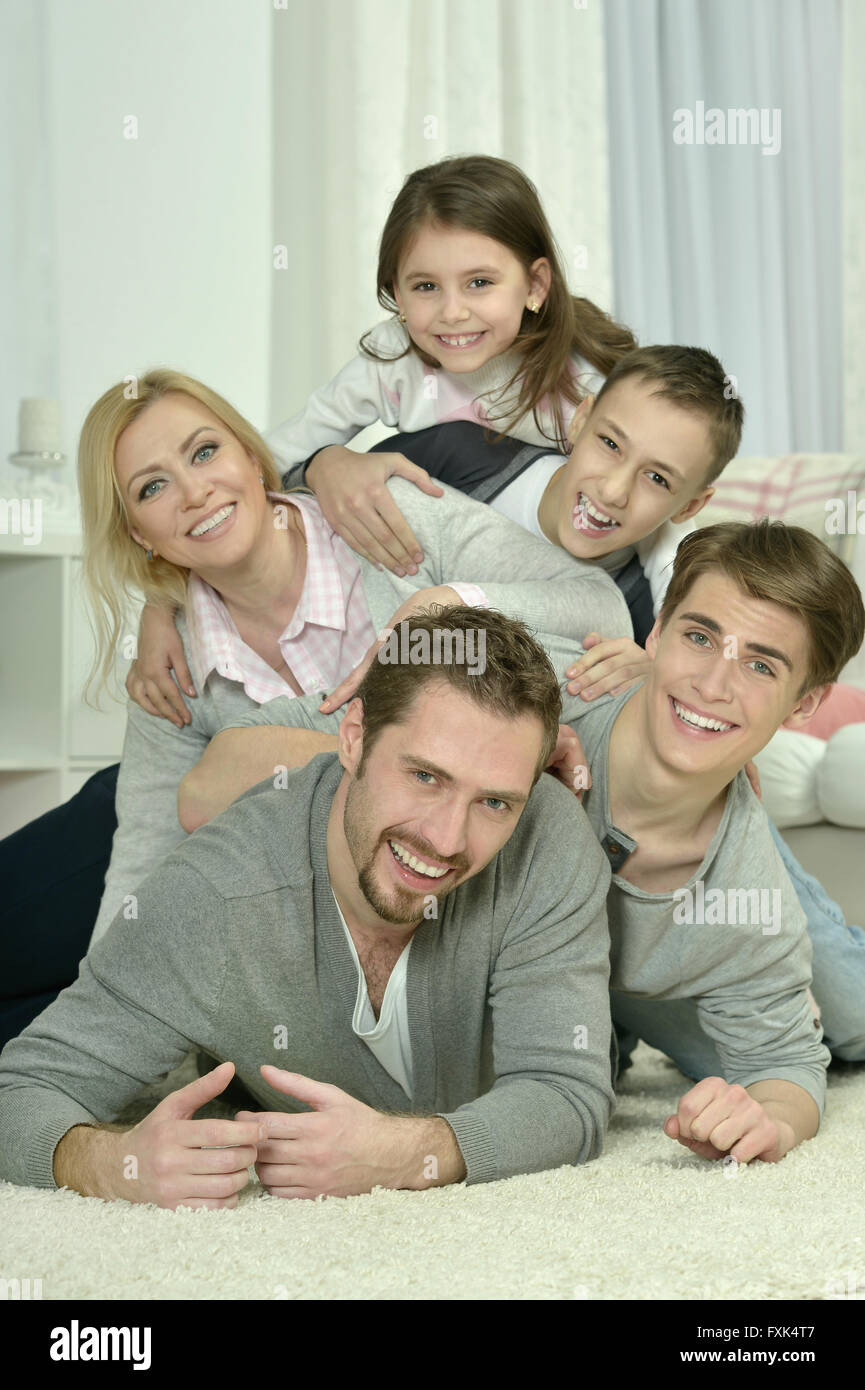happy family at home Stock Photo - Alamy