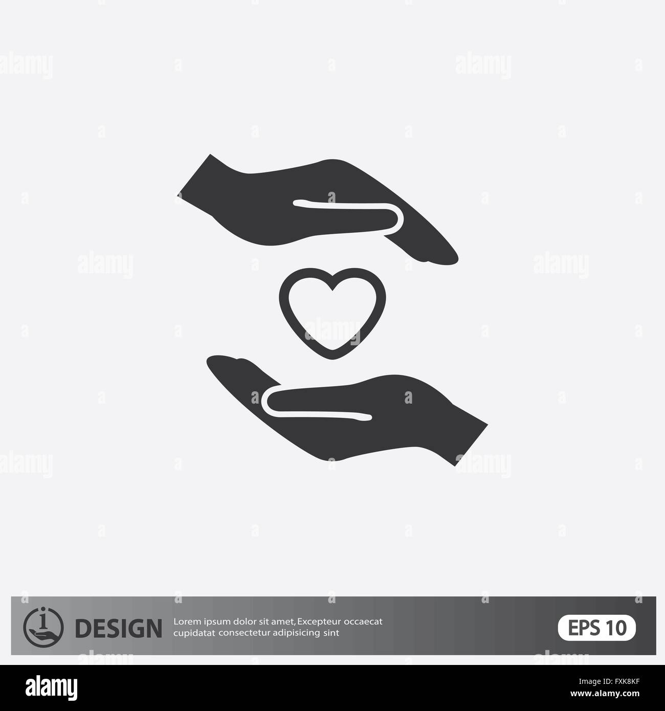 Pictograph of heart in hand Stock Vector Image & Art - Alamy