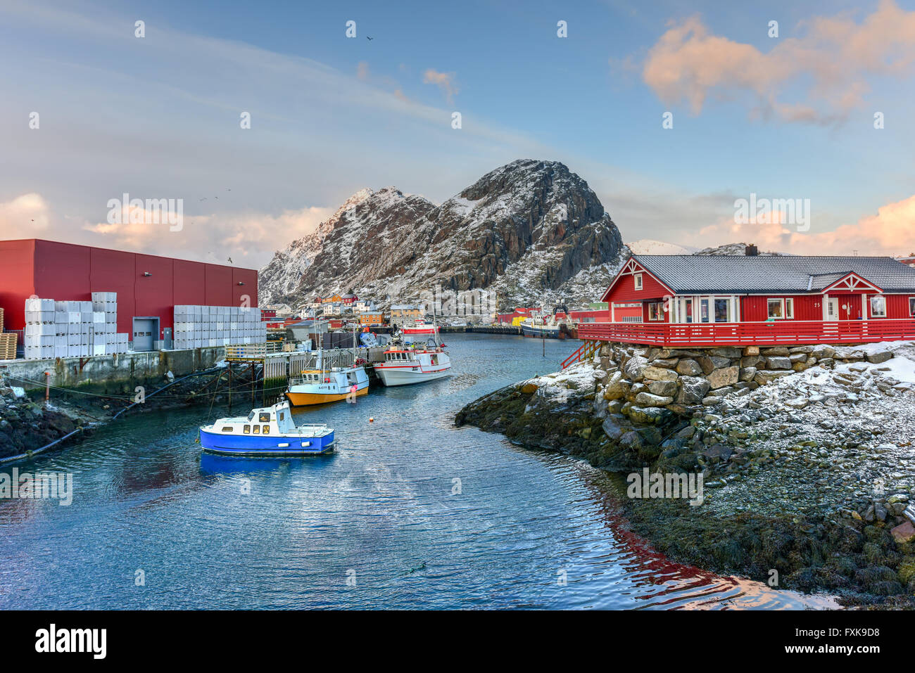Stamsund in the Lofoten Islands, Norway in the winter Stock Photo - Alamy