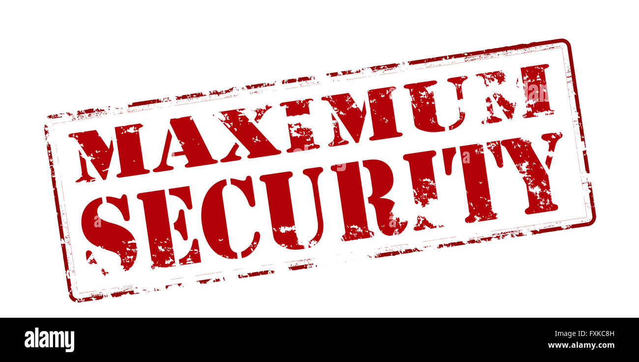 Rubber stamp with text maximum security inside, vector illustration ...