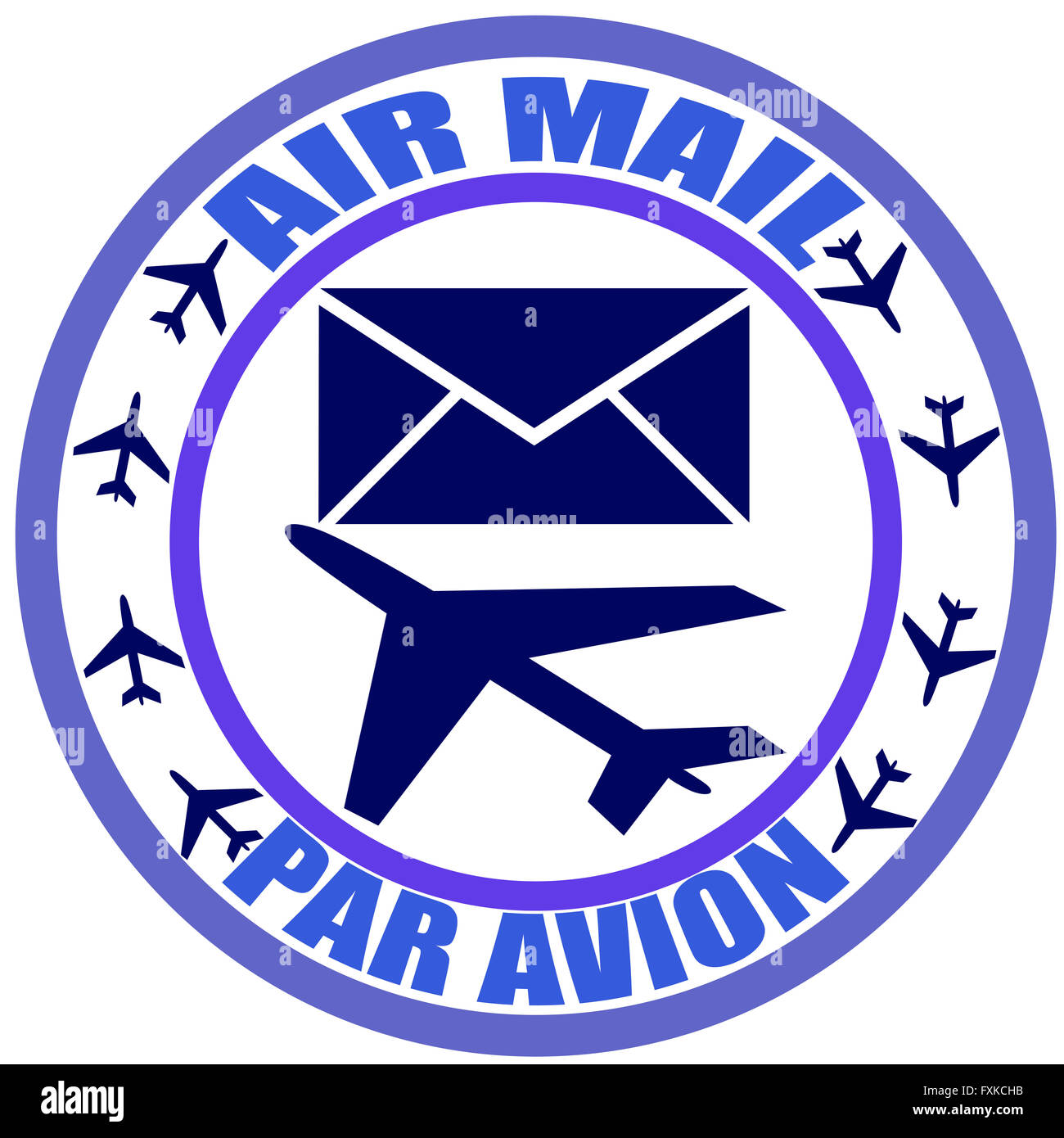 Stamp with text par avion inside, vector illustration Stock Photo - Alamy
