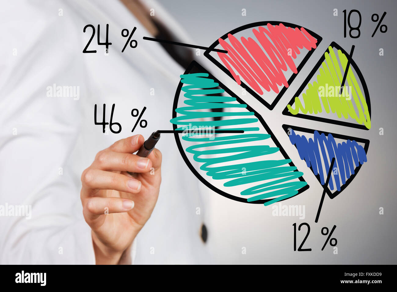 Pie chart drawing Stock Photo - Alamy