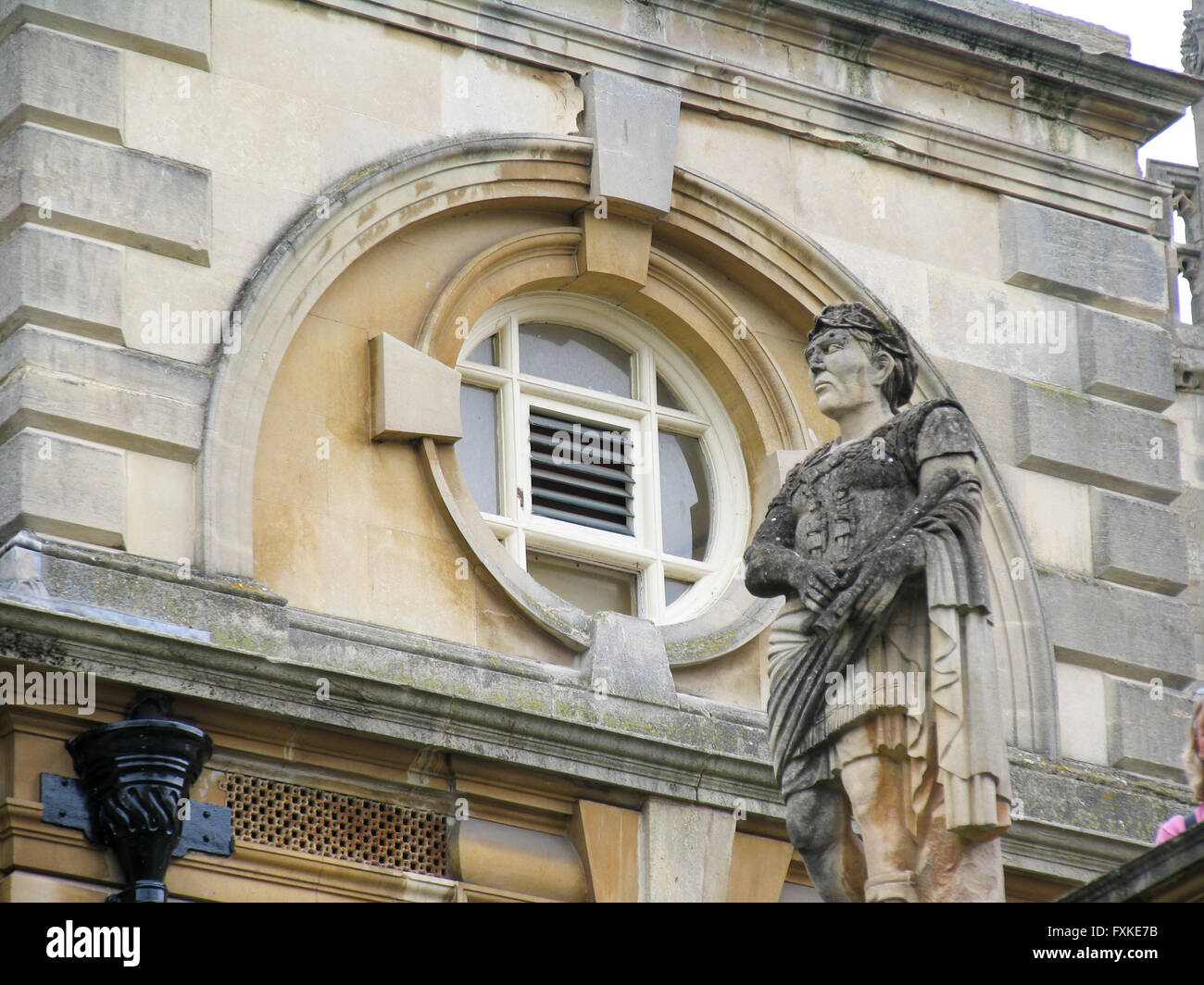 Nineteenth century statue of a Roman Emperor on the terrace of the ...