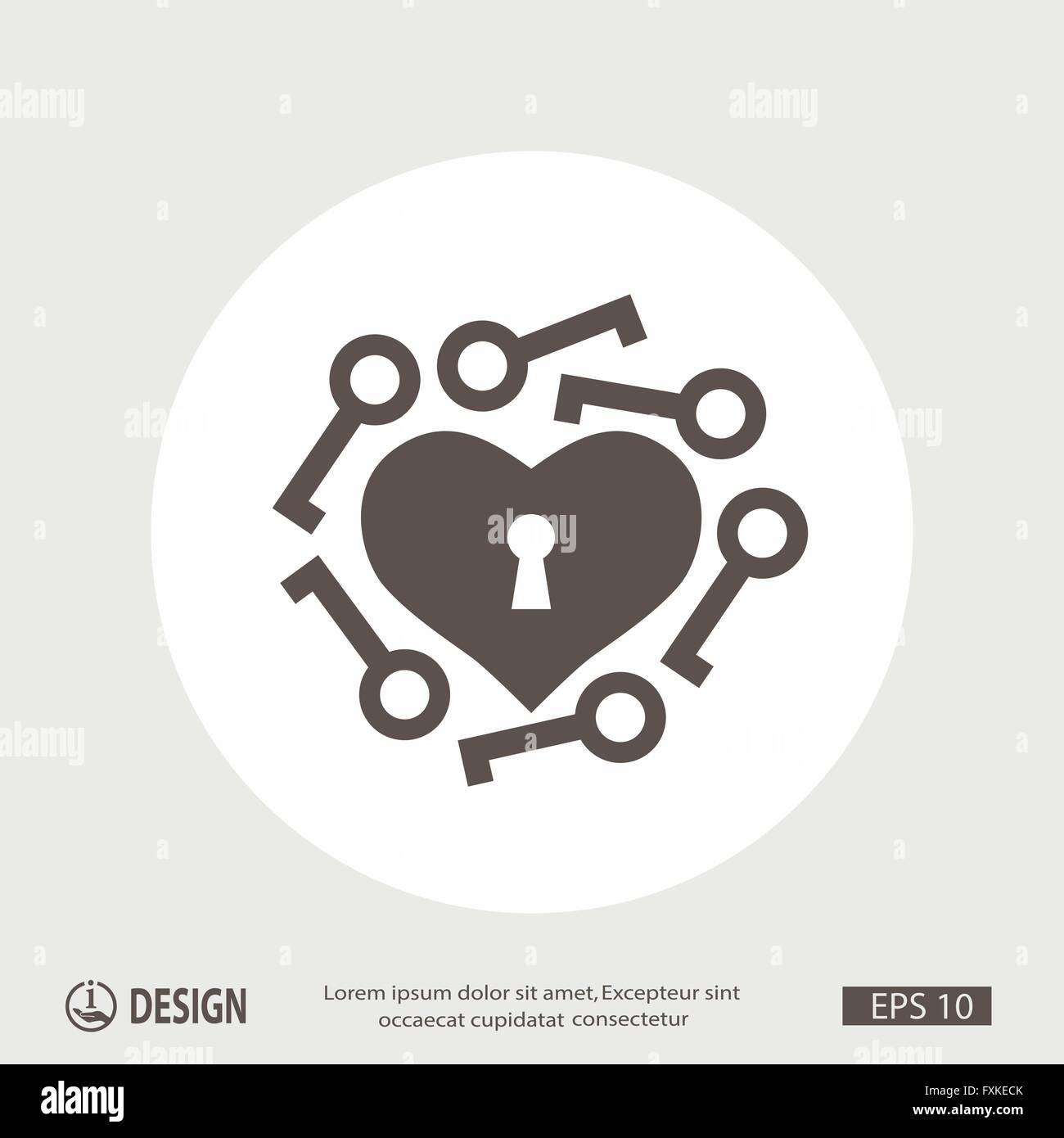 Pictograph of heart with key Stock Vector Image & Art - Alamy