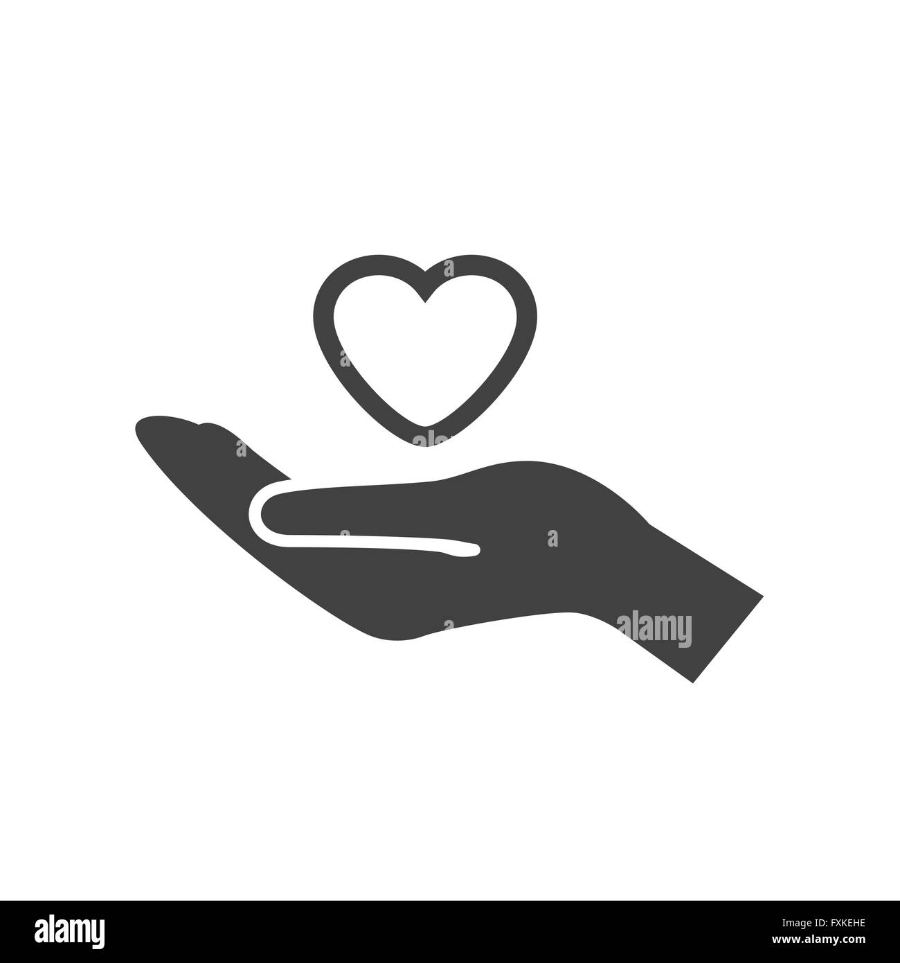 Heart in hand icon hi-res stock photography and images - Alamy