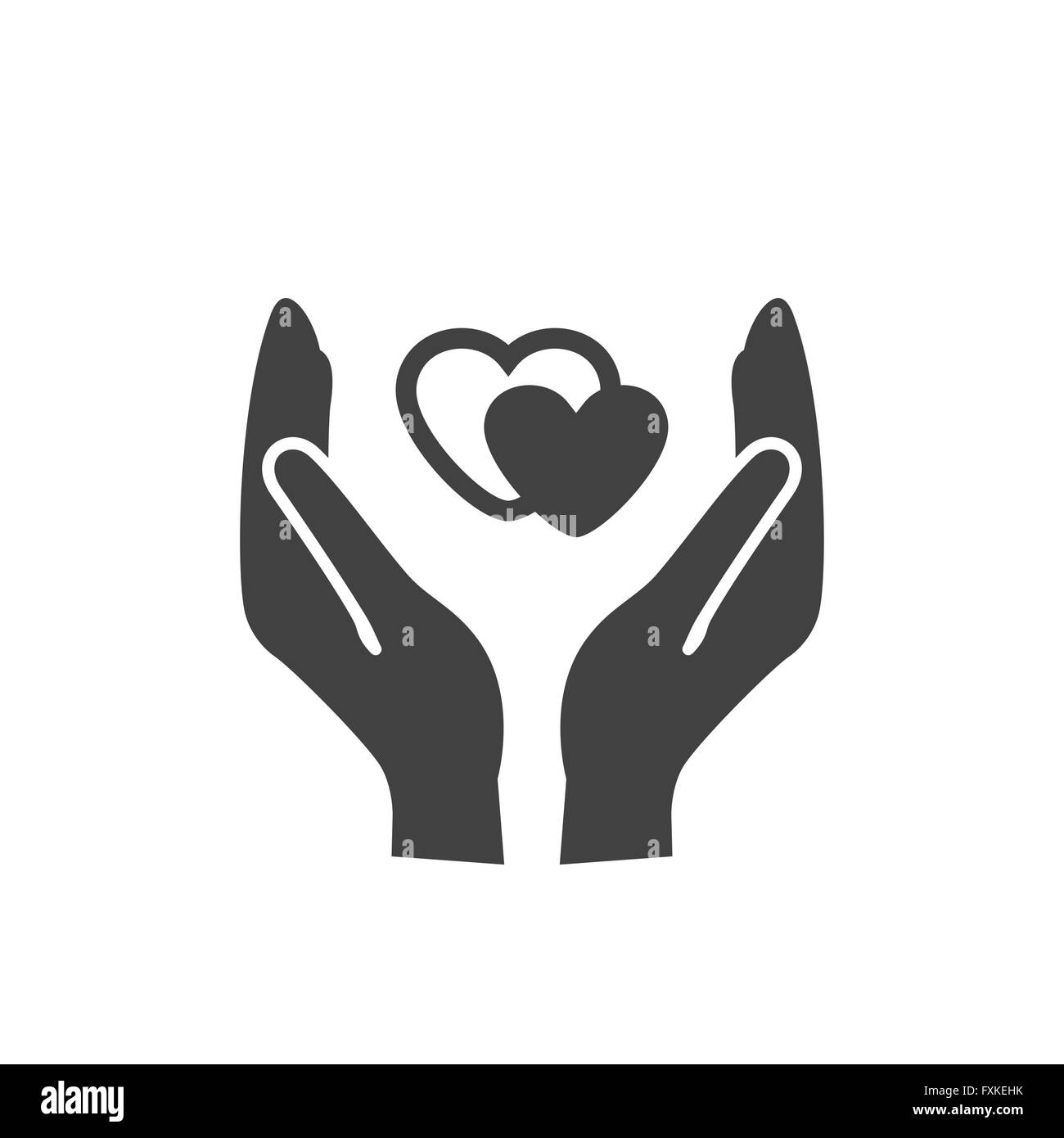 Hand heart icon Stock Vector Images - Alamy