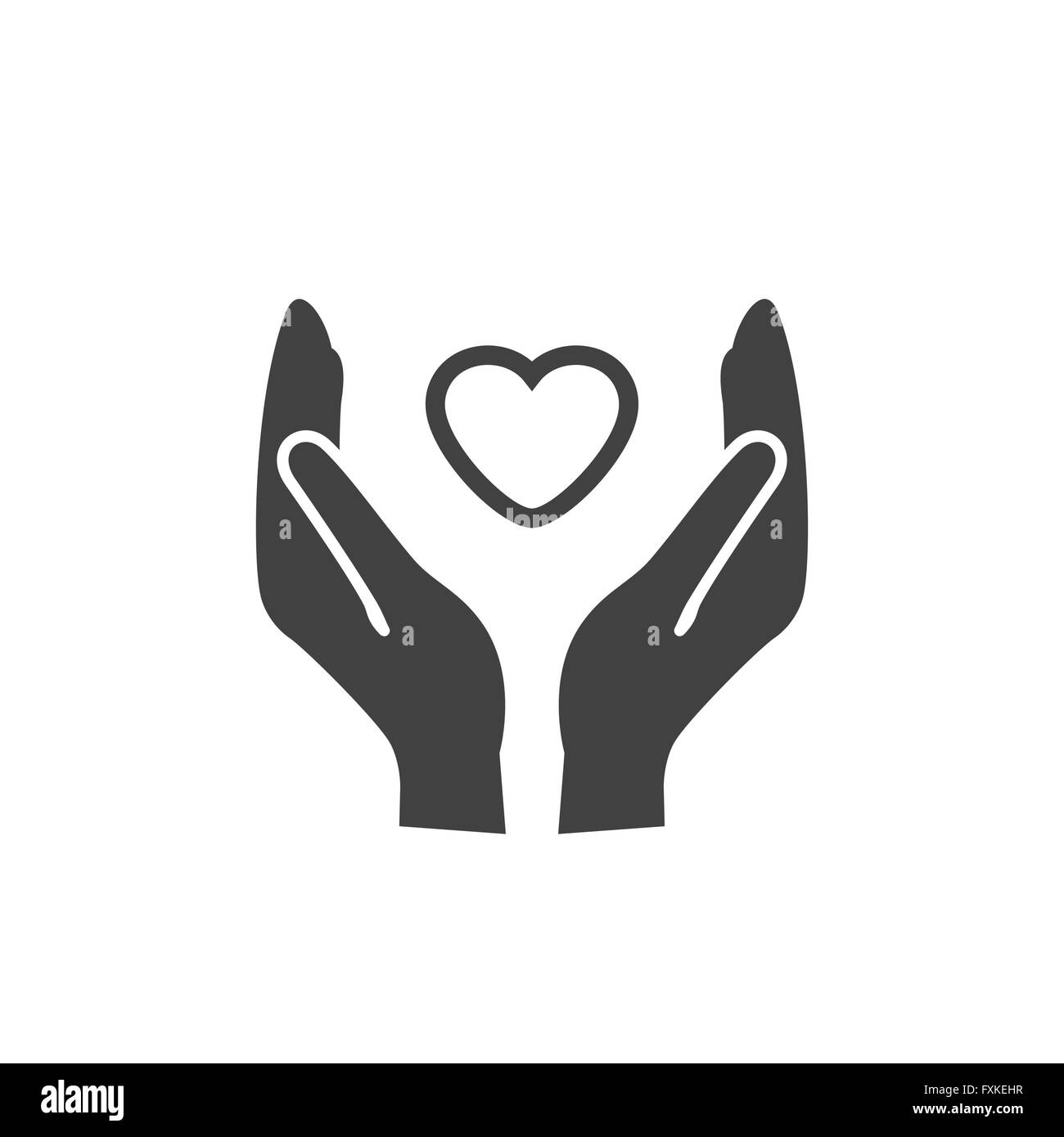 Hand in heart symbol Stock Vector Images - Alamy